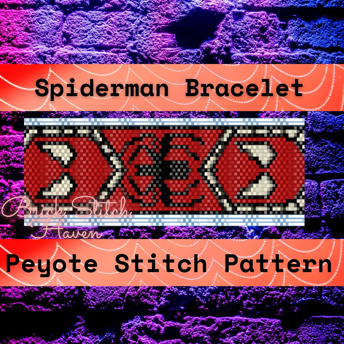 Spiderman Peyote Stitch Bracelet Pattern PDF - Etsy