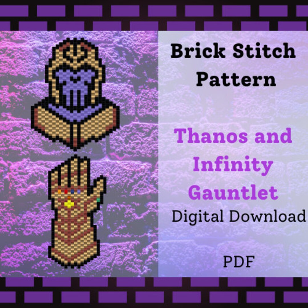 Thanos and Infinity Gauntlet Brick Stitch Pattern - Etsy