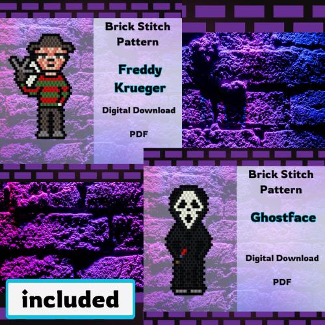 Horror Icons Patterns Brick Stitch Pattern - Etsy