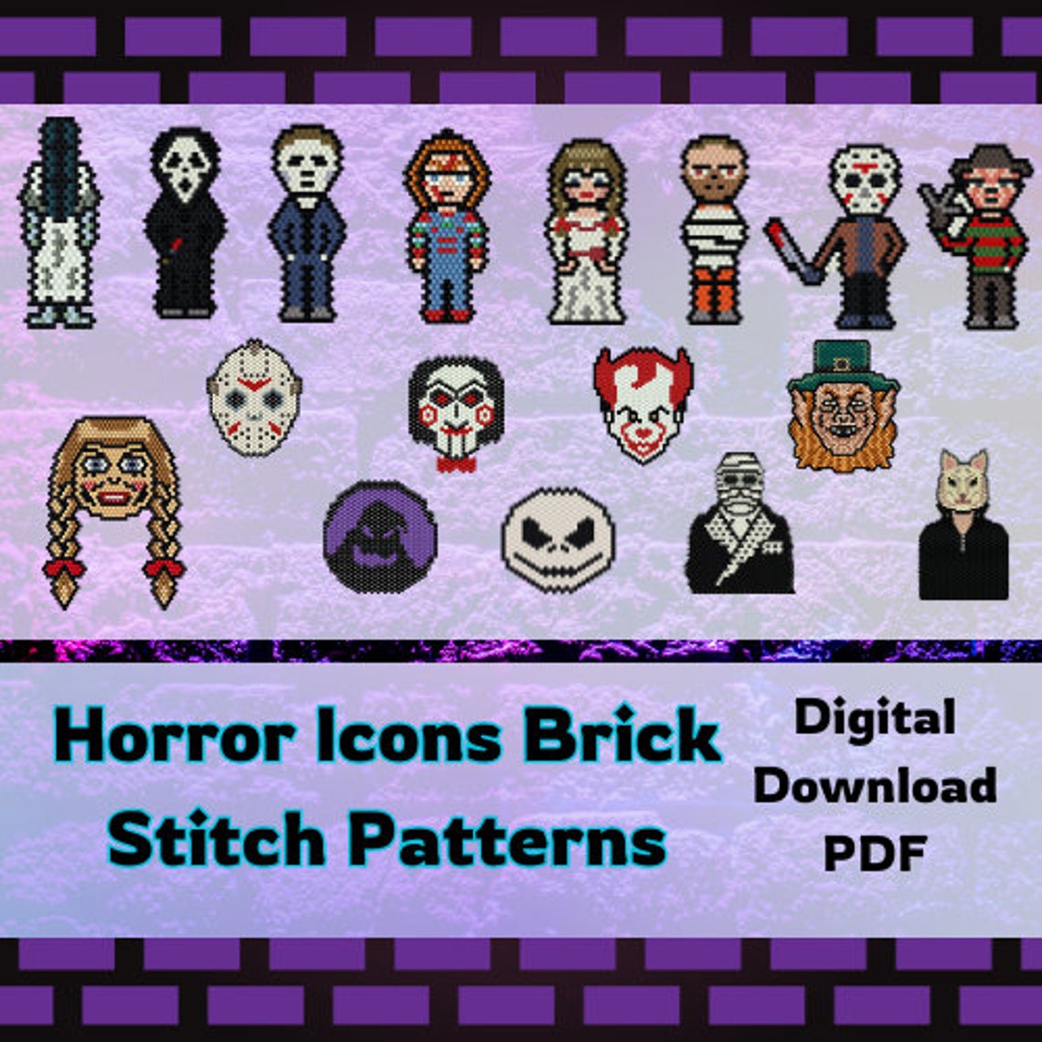 Horror Icons Patterns Brick Stitch Pattern - Etsy