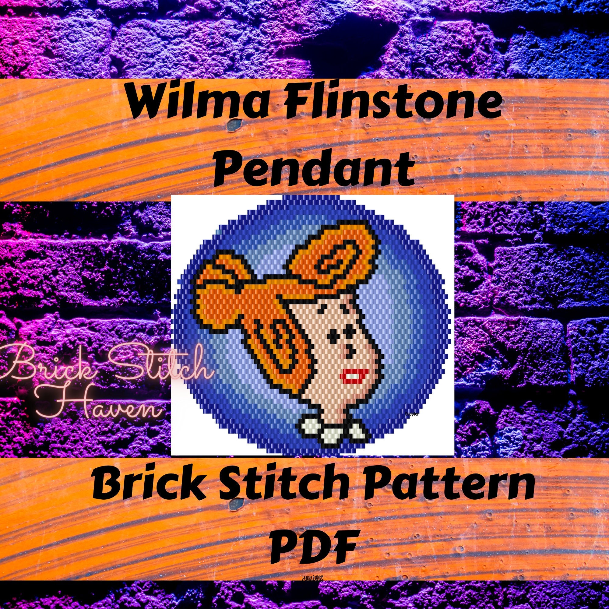 Wilma Flintstone Pendant Brick Stitch Pattern PDF - Etsy