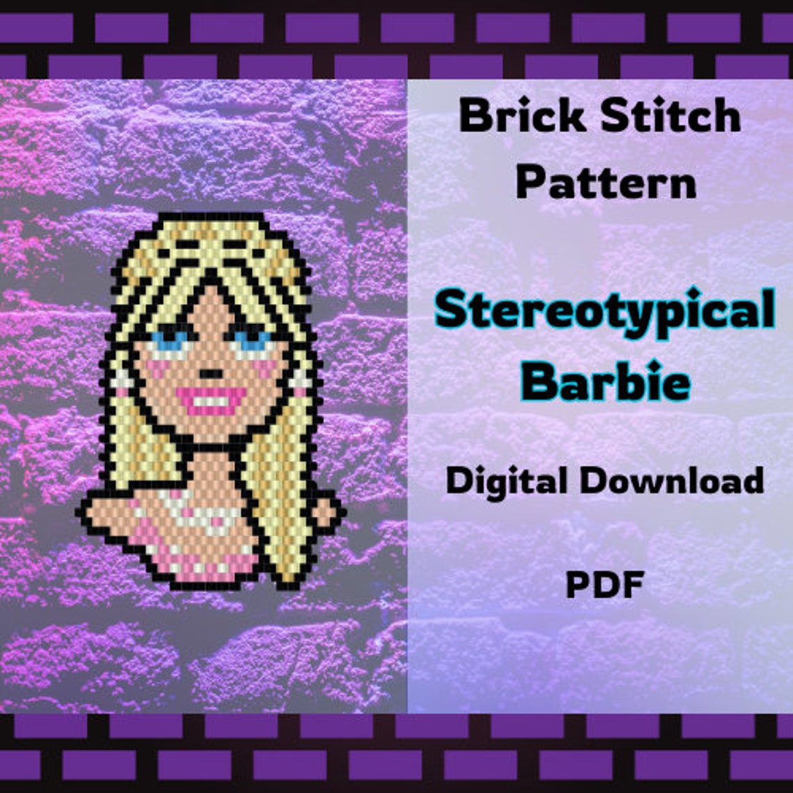Stereotypical Barbie Brick Stitch Pattern - Etsy
