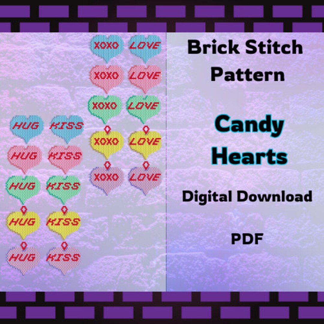 Candy Heart Brick Stitch Pattern - Etsy