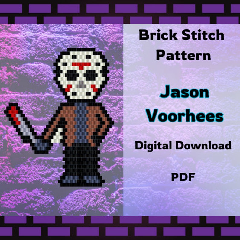Jason Voorhees Brick Stitch Pattern PDF - Etsy