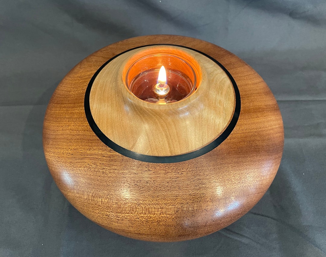 Wood Sapele/curly Cherry Oil Candle - Etsy