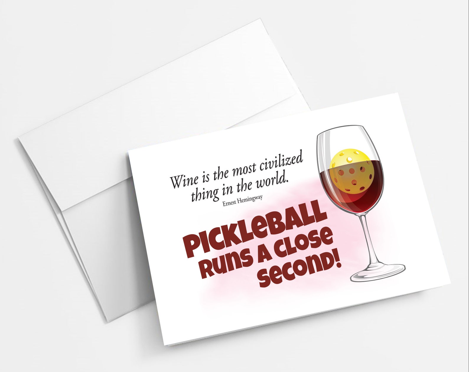 Pickleball Note Cards Featuring 6 Different Drinks. Cute, Funny and ...