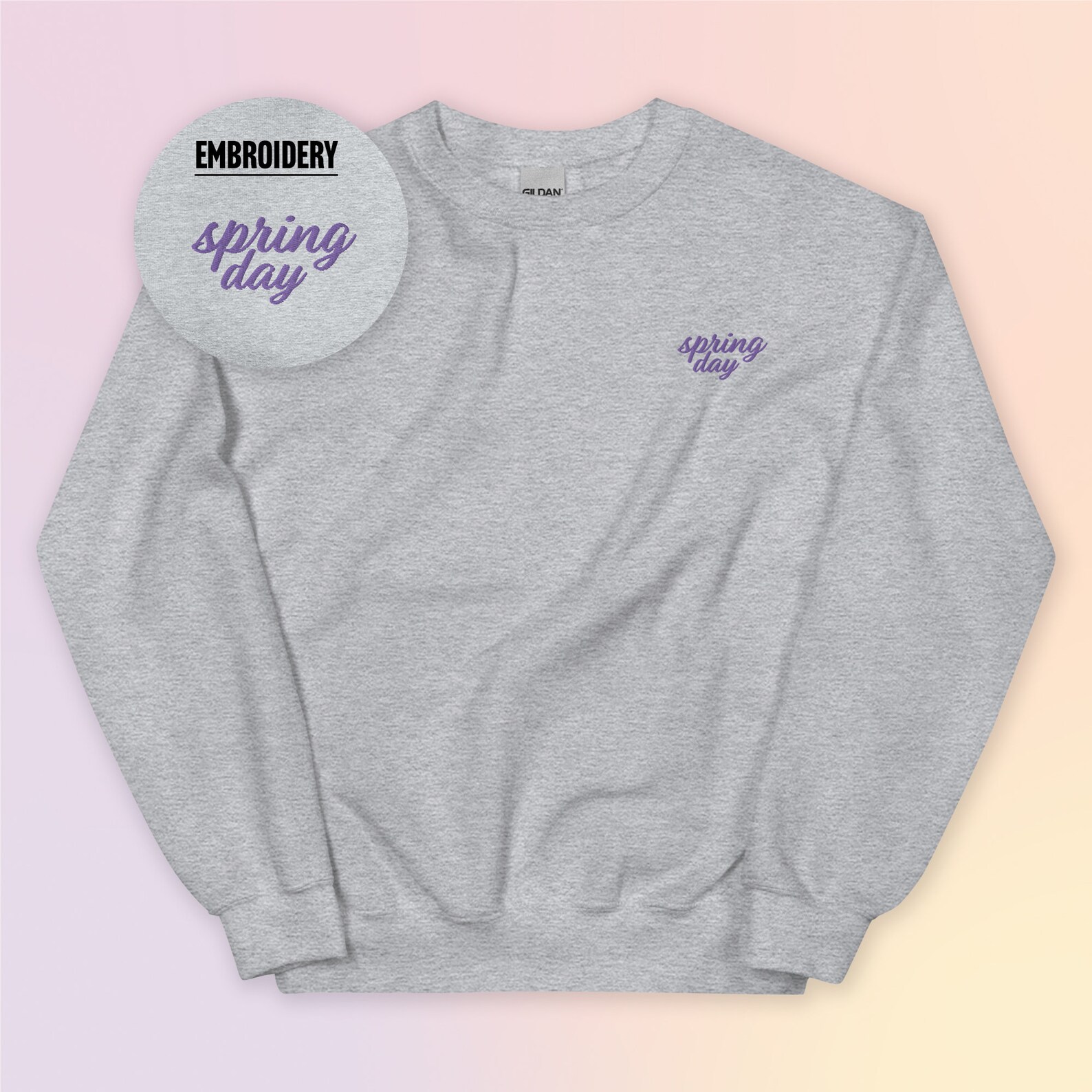 BTS Spring Day Embroidered Sweatshirt, BTS Embroidered Sweater, BTS ...
