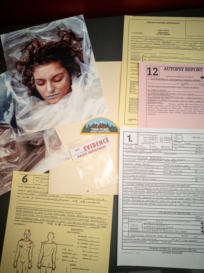 Twin Peaks Laura Palmer Autopsy File Prop Replica! Comes With 2 8x10 ...