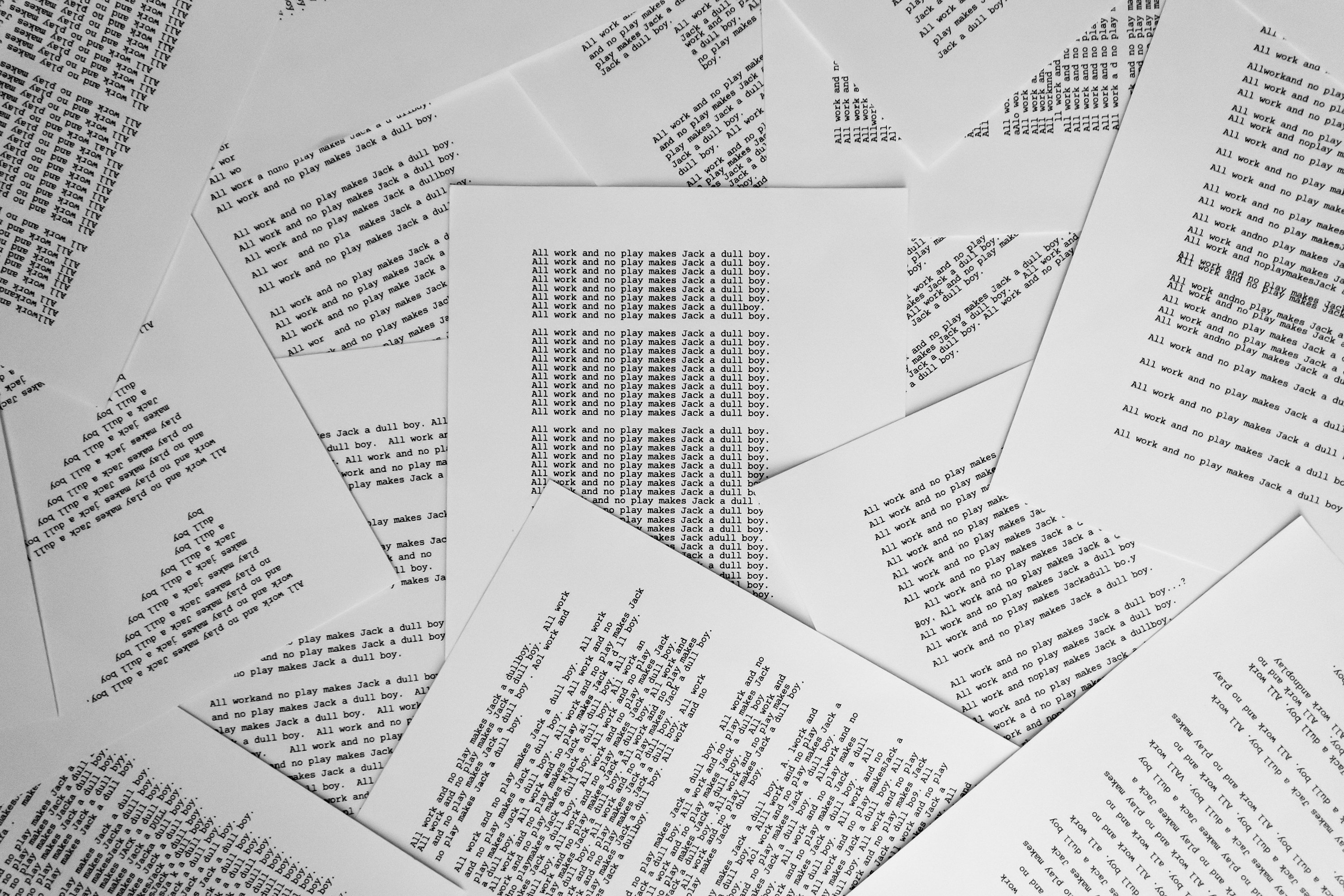 All Work and No Play Makes Jack a Dull Boy. Pages Prop - Etsy