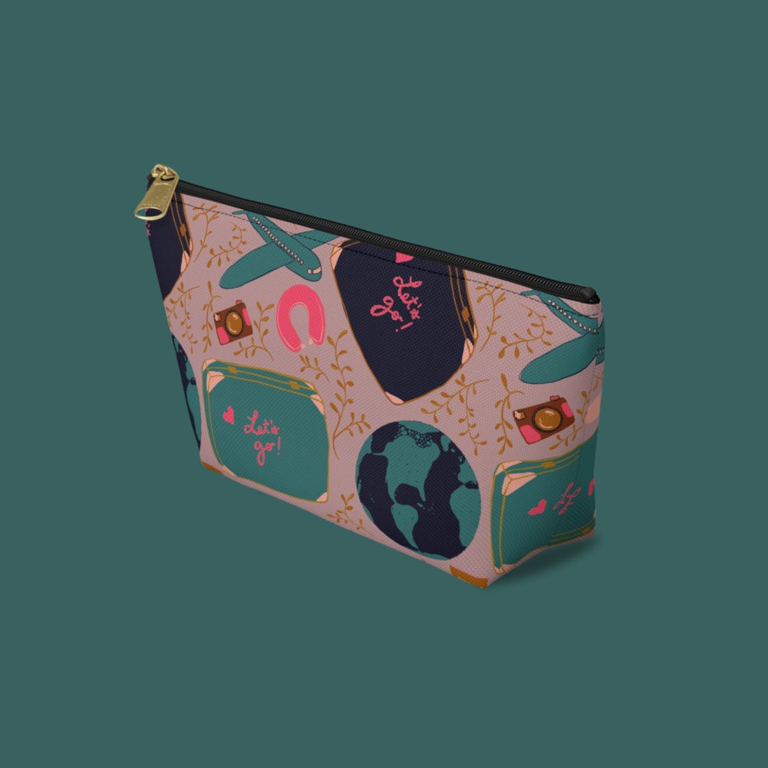 Travel Inspired Accessory Pouch W T-bottom | Organizer for Luggage Bags ...