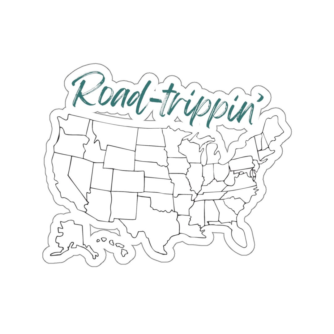 Road-trippin US Map Die-cut Sticker, Coloring Sticker Map, Wanderlust ...