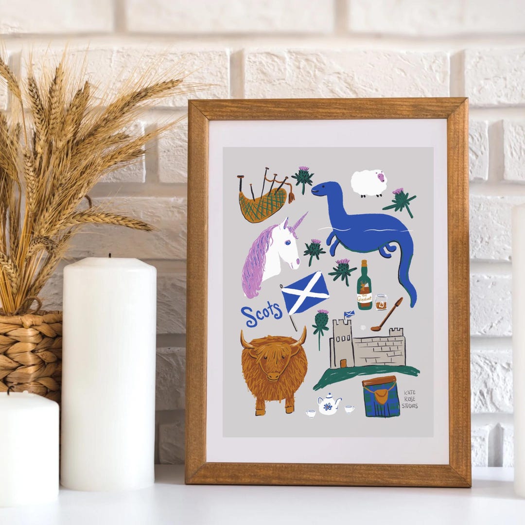 Scotland Inspired Wall Art Print Digital Illustration | Png, Pdf, Jpg ...