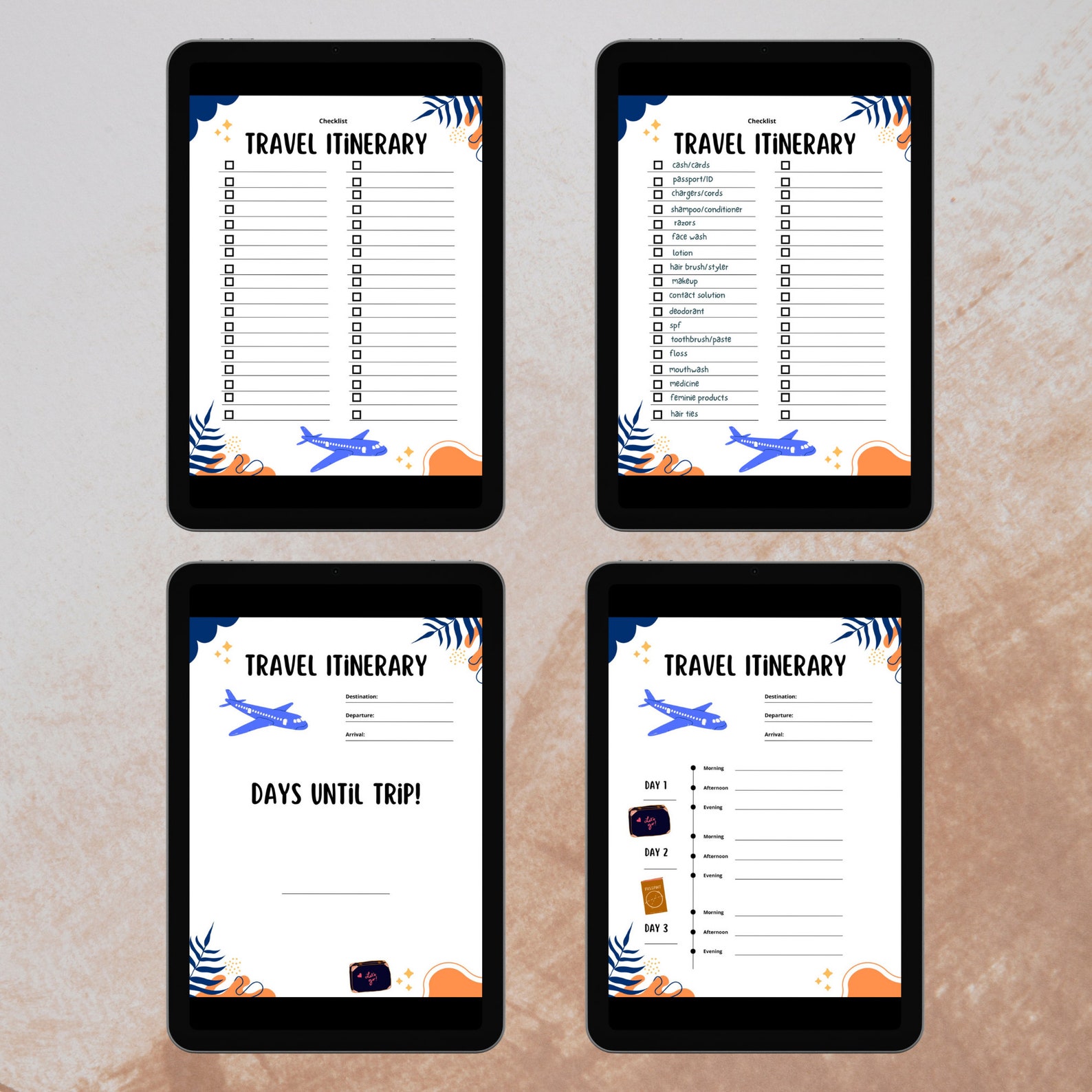 Ultimate 7-day Travel Itinerary Digital Planner | PNG, JPG, PDF Files ...