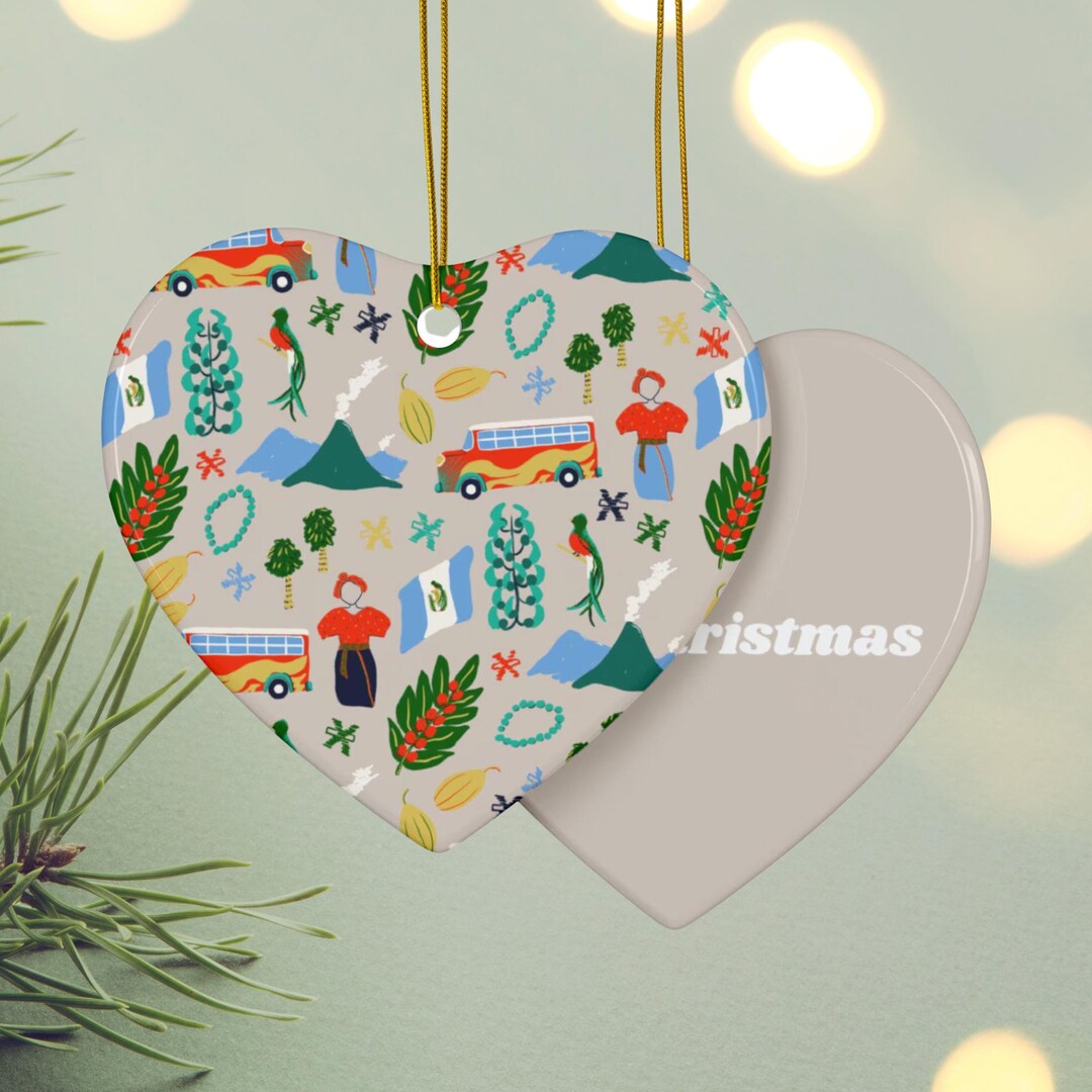 Guatemala Inspired Custom Ceramic Ornament, Holiday Home Decor for ...