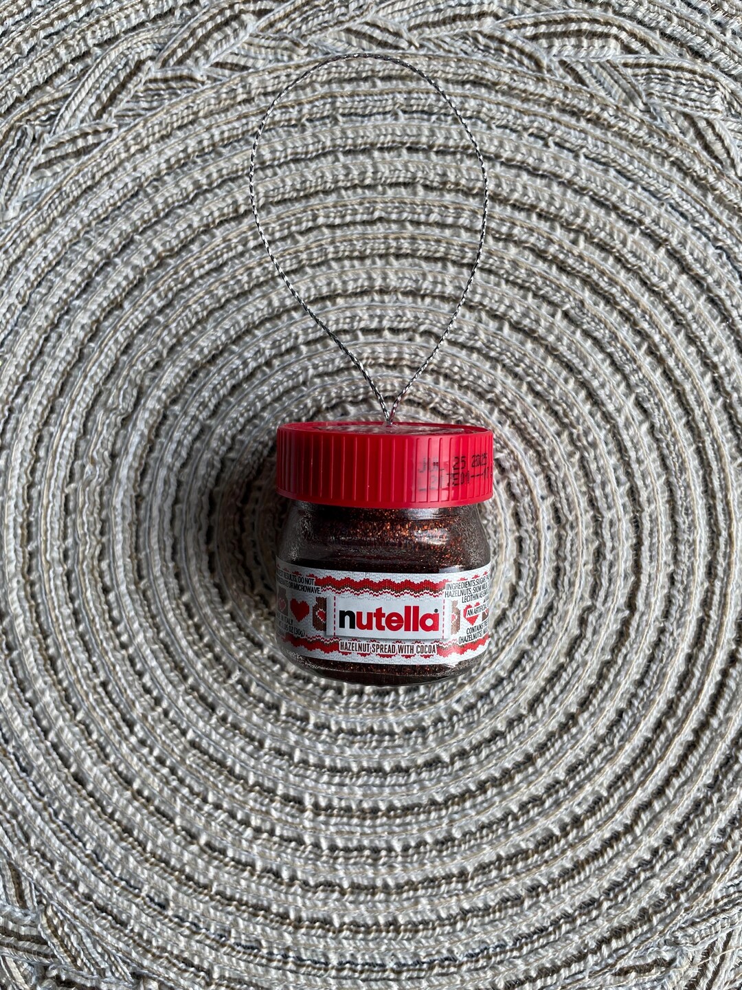Mini Nutella Container Ornament - Red Lid - Etsy