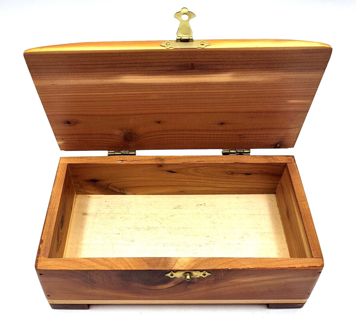 Vintage 50s Mini Cedar Chest Treasure Box Syracuse NY Souvenir 6.5x3 ...