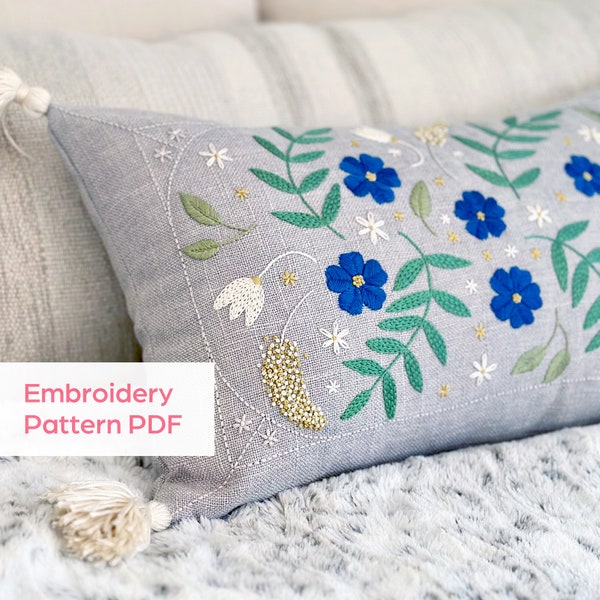 Embroidery Kit Pillow - Etsy