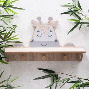Lion & Giraffe Wood Nursery Children's Floating Shelf and - Etsy