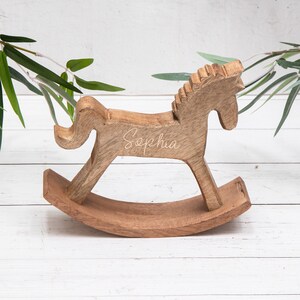 Personalised Large Vintage Wooden Small Rocking Horse - Etsy