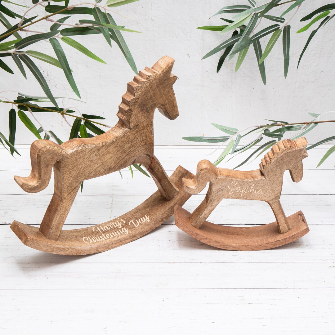 Personalised Large Vintage Wooden Small Rocking Horse - Etsy