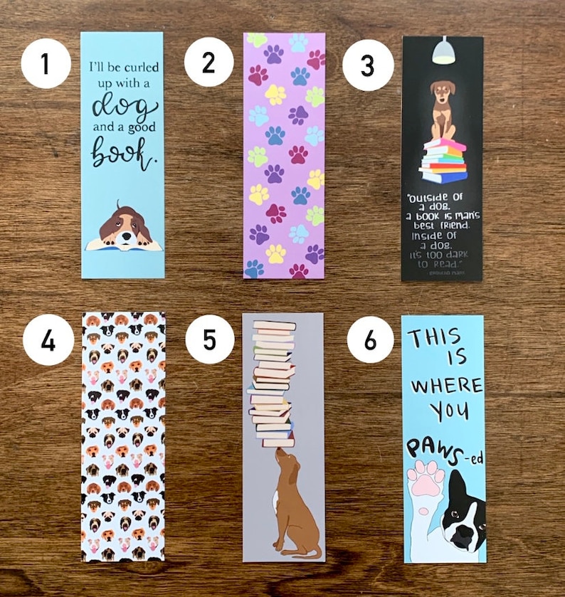 Dog Themed Bookmarks, Bookmarks for Dog Lovers - Etsy