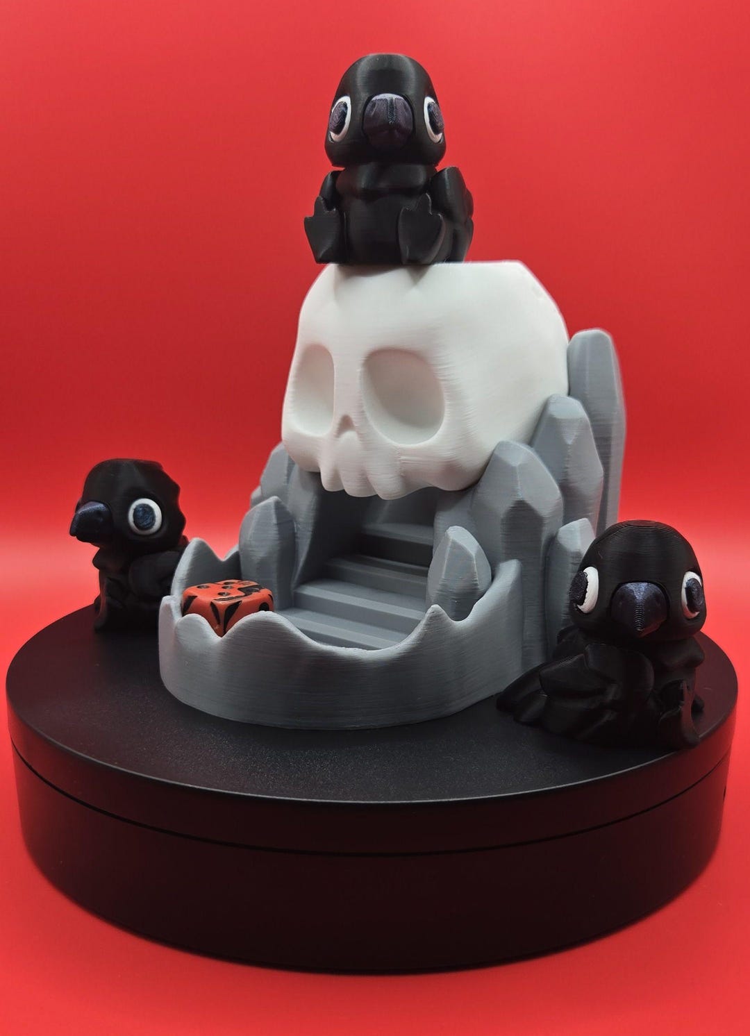 Raven Skull Dice Tower: Macabre Magnetic Dnd Accessory - Etsy