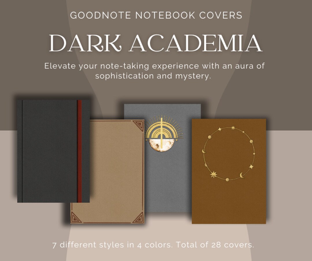 Dark Academia Notebook Covers for Goodnotes or Notability - Etsy