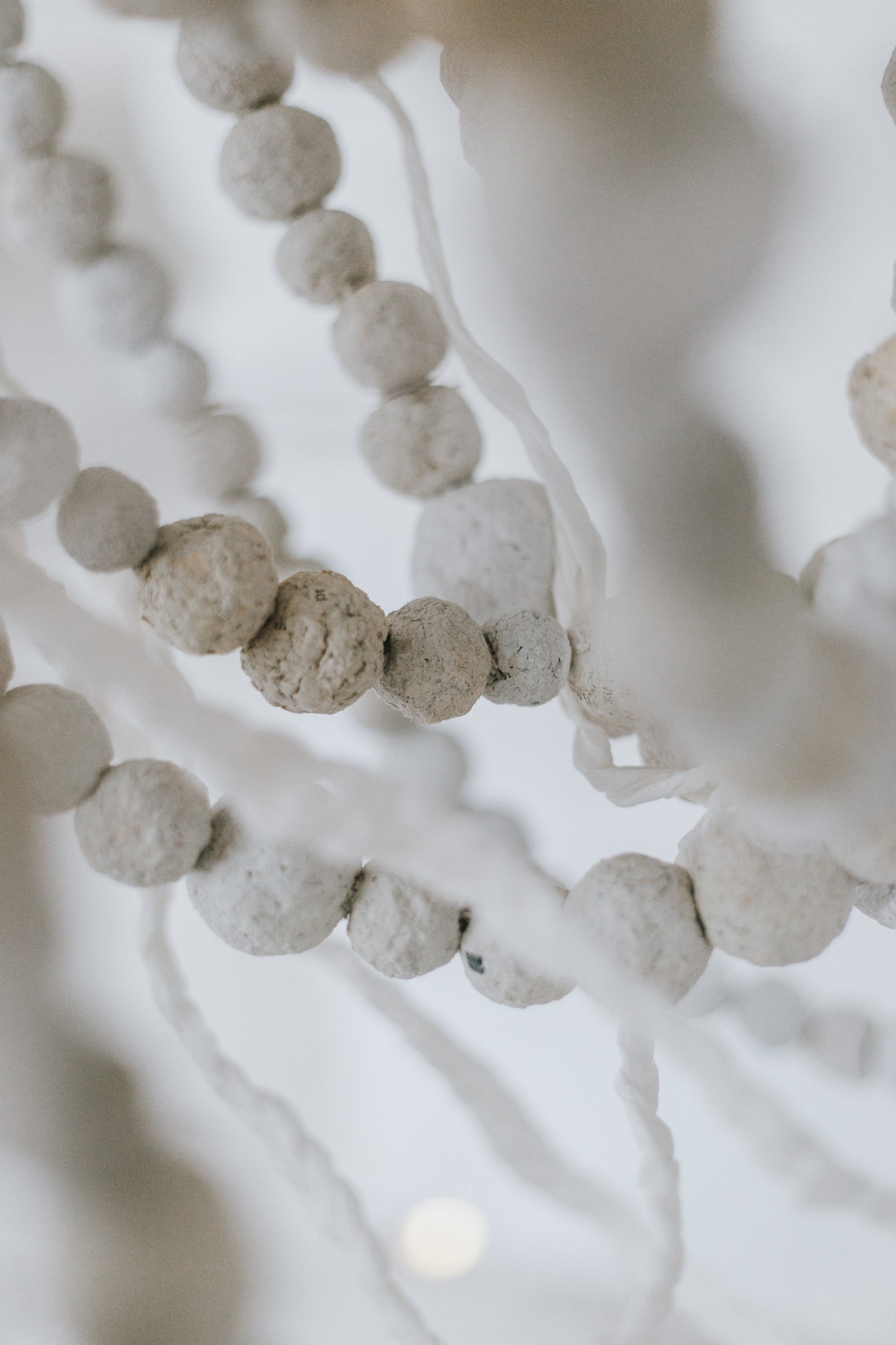 Pendant Lamp Made From Recycled Paper Balls - White - Etsy