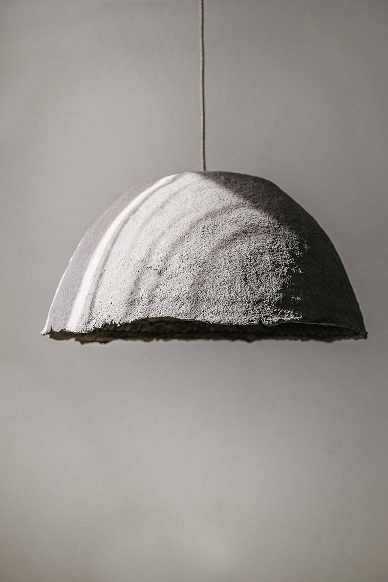 Recycled Paper Lamp MORA / Pendant Lamp / Gray - Etsy