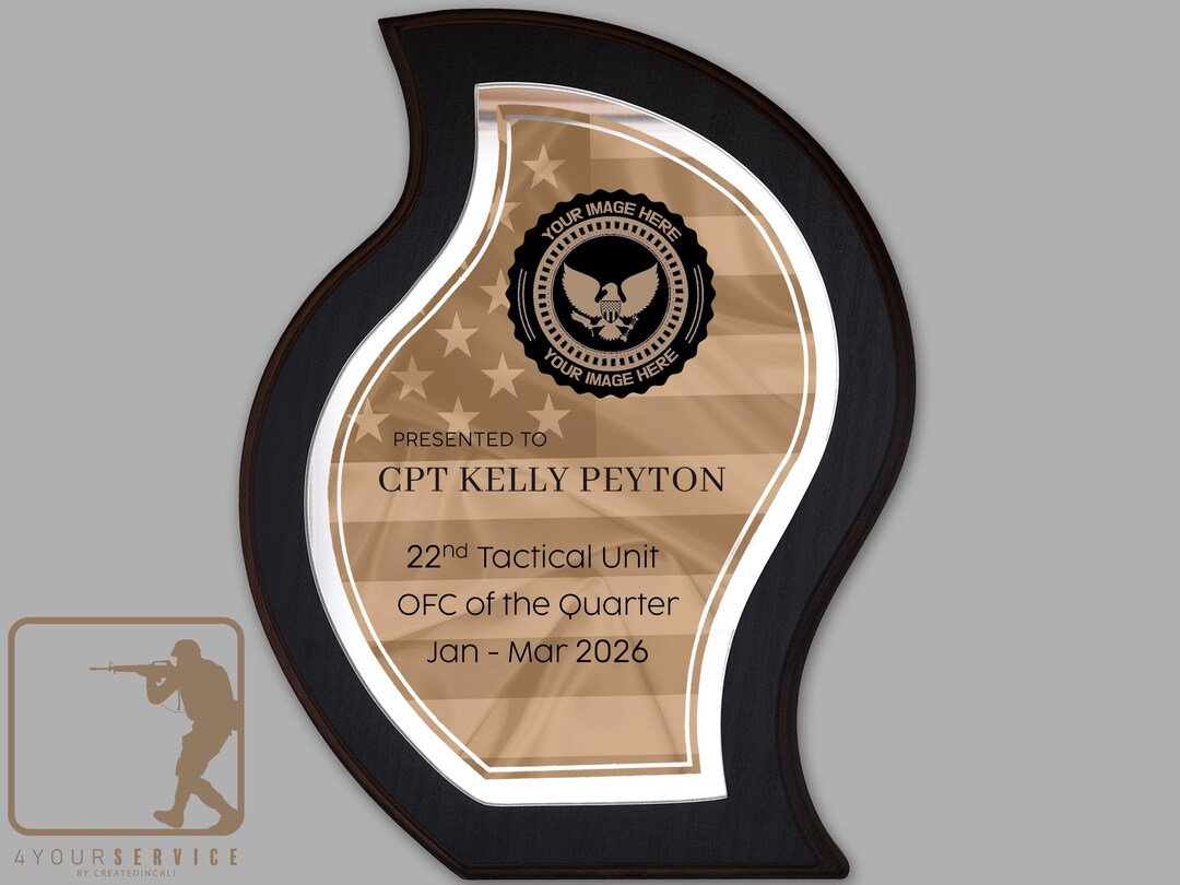 Quarterly Award, First Responder Award, Air Force Plaque, Recognition ...