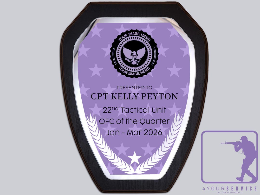 Custom Plaque, Military Recognition Plaque, Quarterly Award, Air Force ...