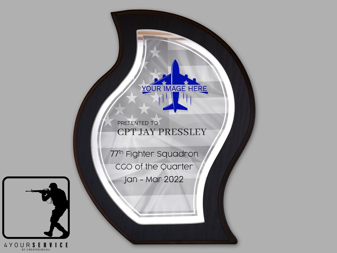 Customizable Air Force Plaque, Air Force Recognition Plaque, Quarterly ...