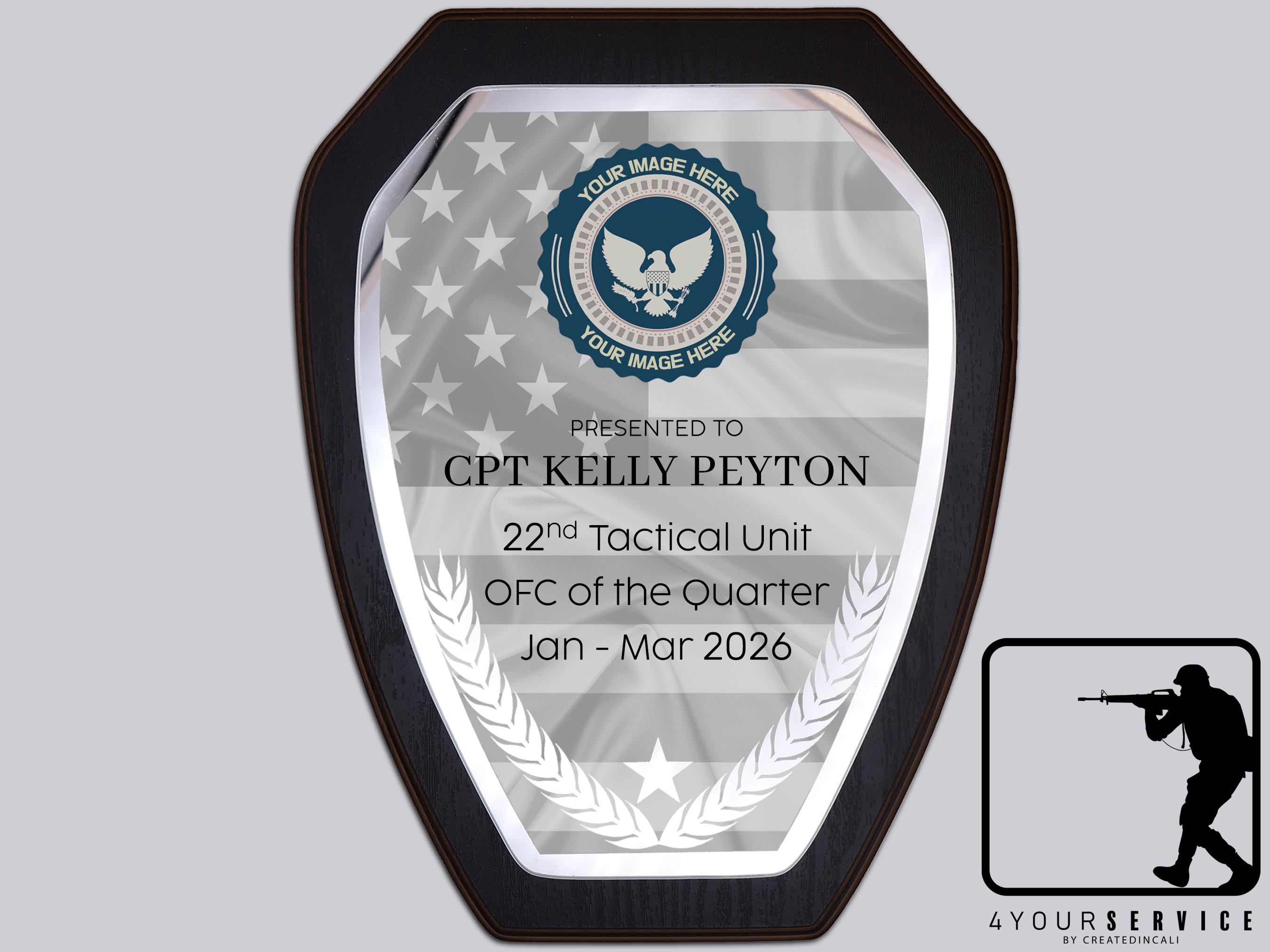 Custom Plaque, Military Recognition Plaque, Quarterly Award, Air Force ...