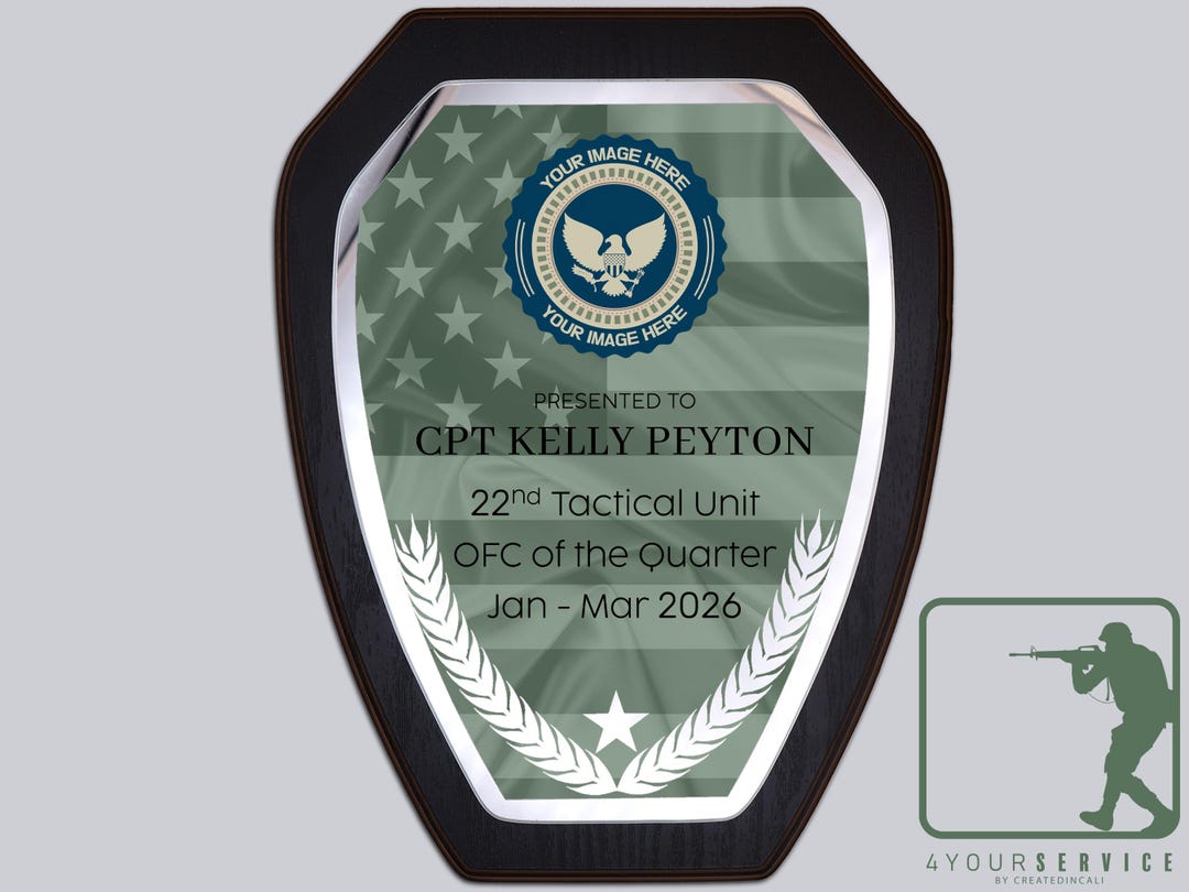 Custom Plaque, Military Recognition Plaque, Quarterly Award, Air Force ...