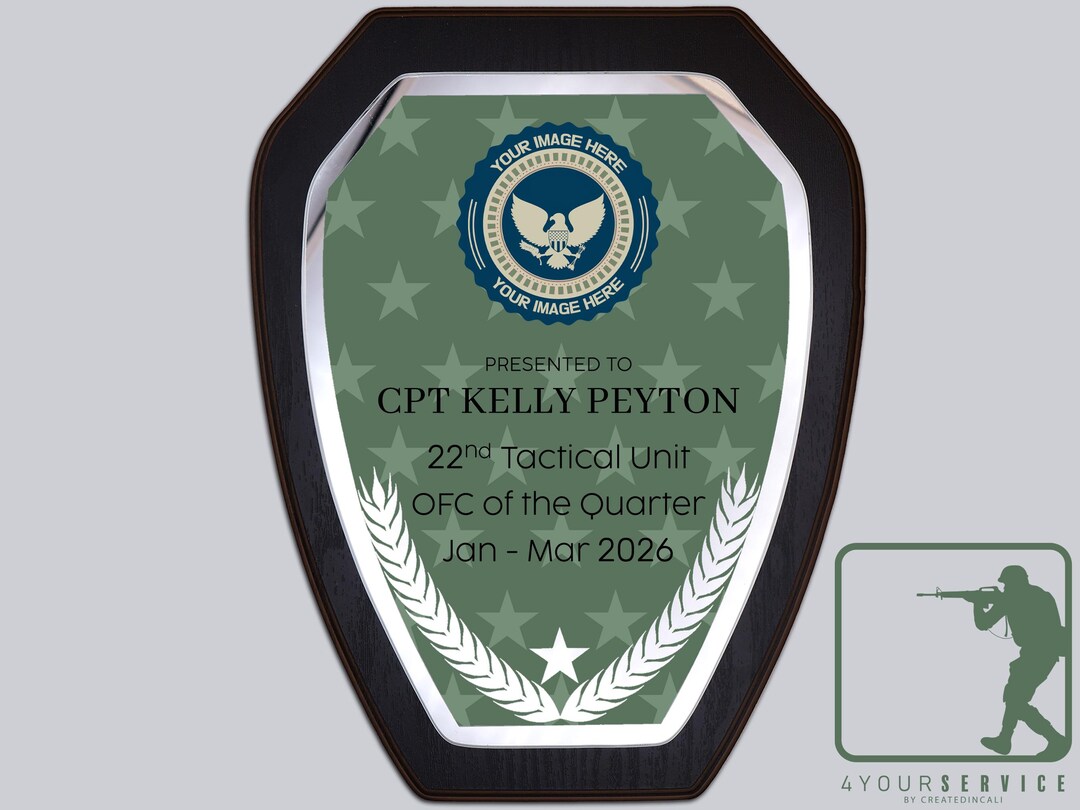 Custom Plaque, Military Recognition Plaque, Quarterly Award, Air Force ...