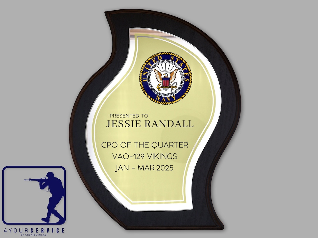 Customizable Navy Plaque Navy Recognition Plaque Quarterly - Etsy