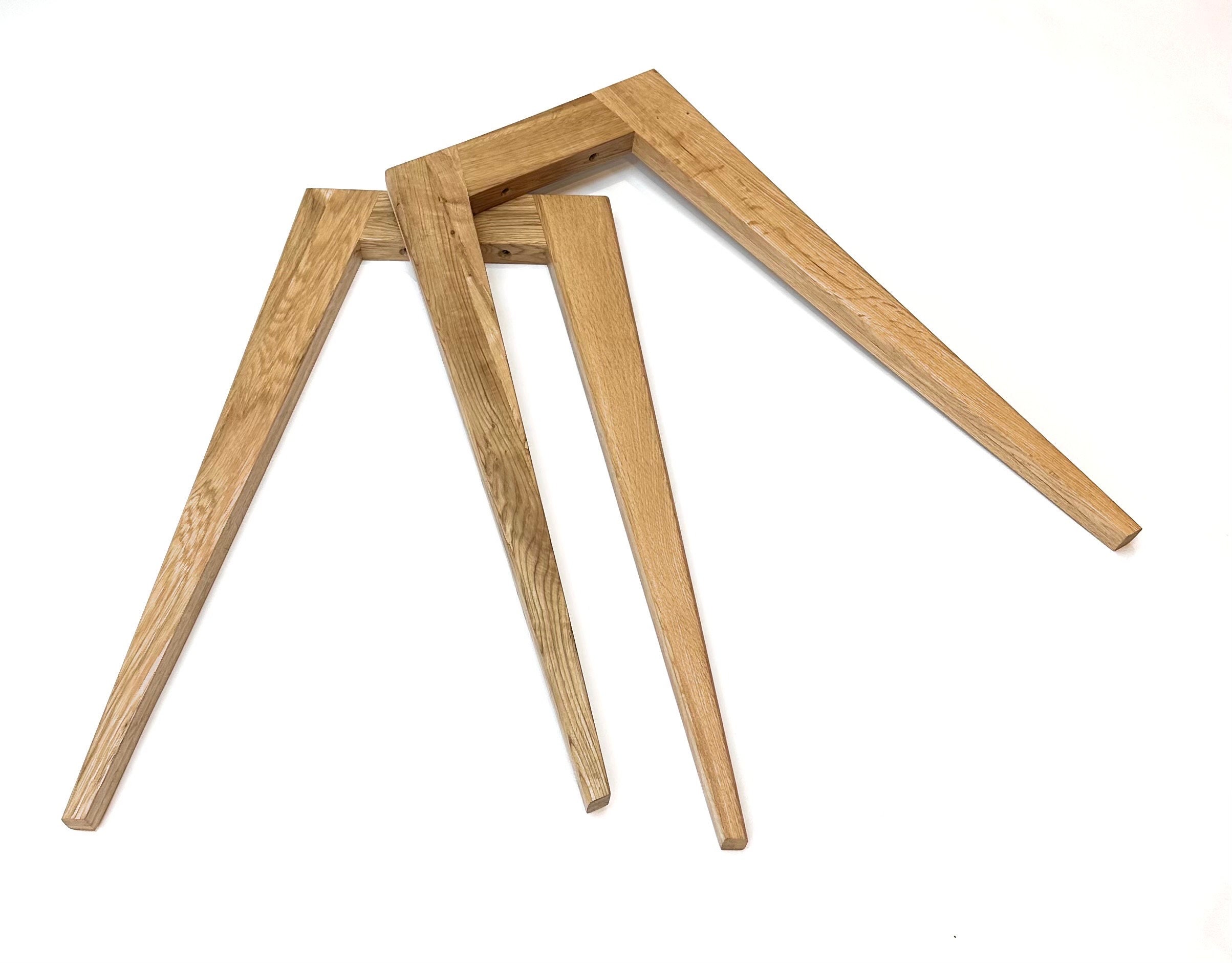 A Pair of Tapered Oak Legs 4 Legs in Total Coffee Table, Desk or Dining ...