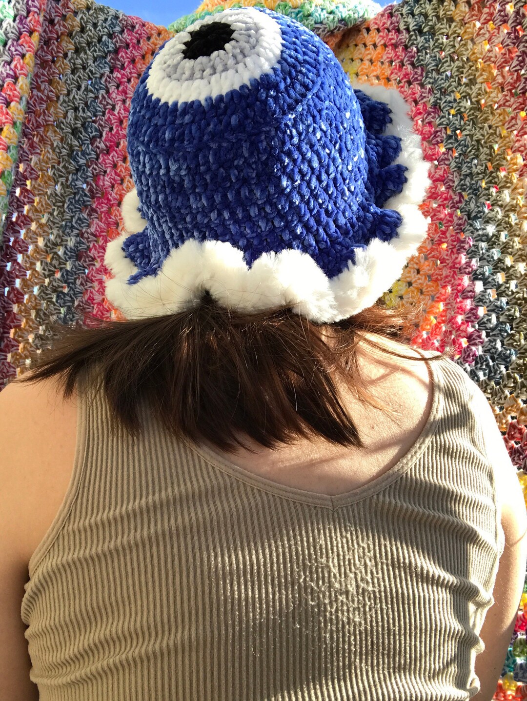 Velvet and Fur Evil Eye Bucket Hat - Etsy