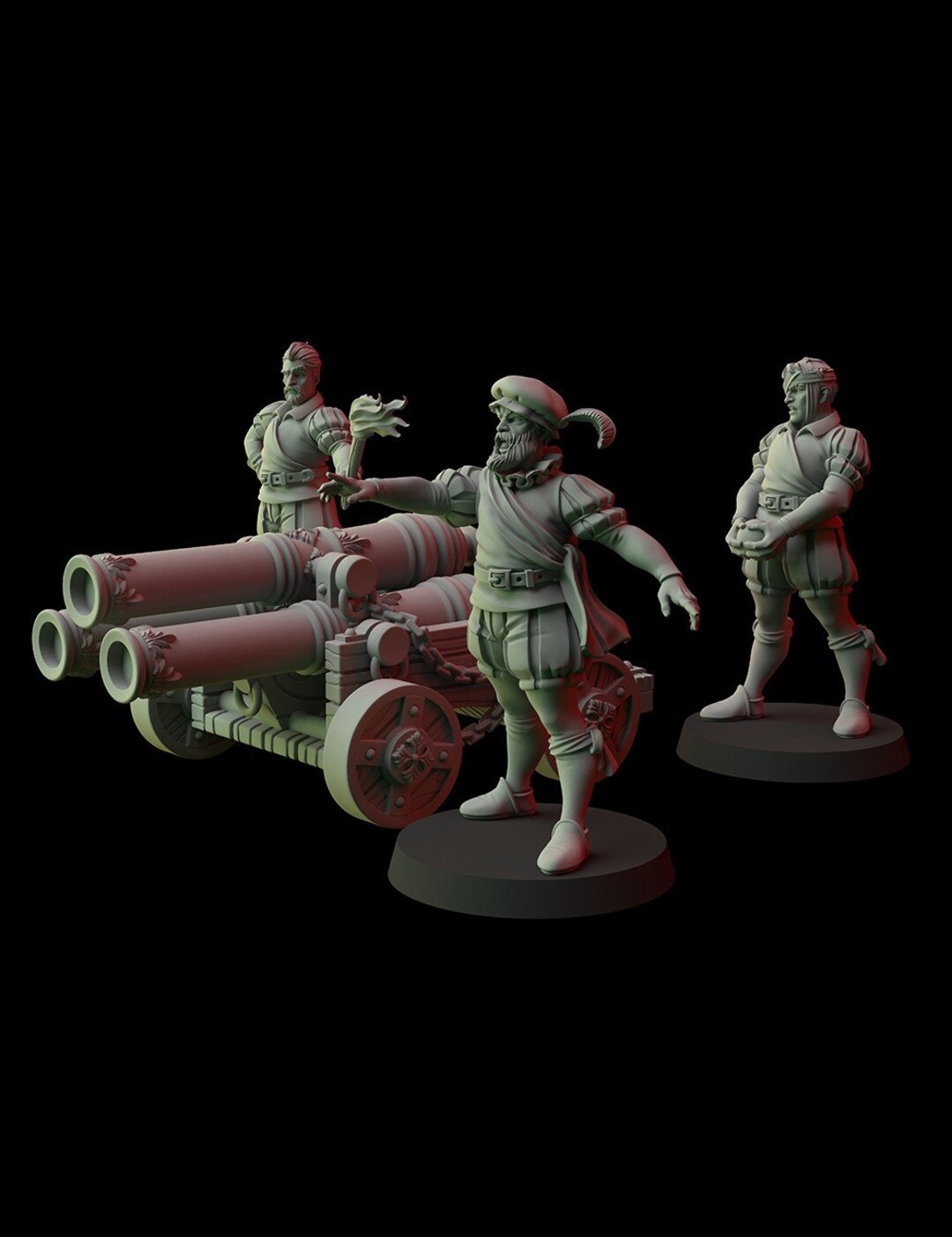 Conquistador Cañon Triple Fantasy Cult Miniatures Resin Printed ...