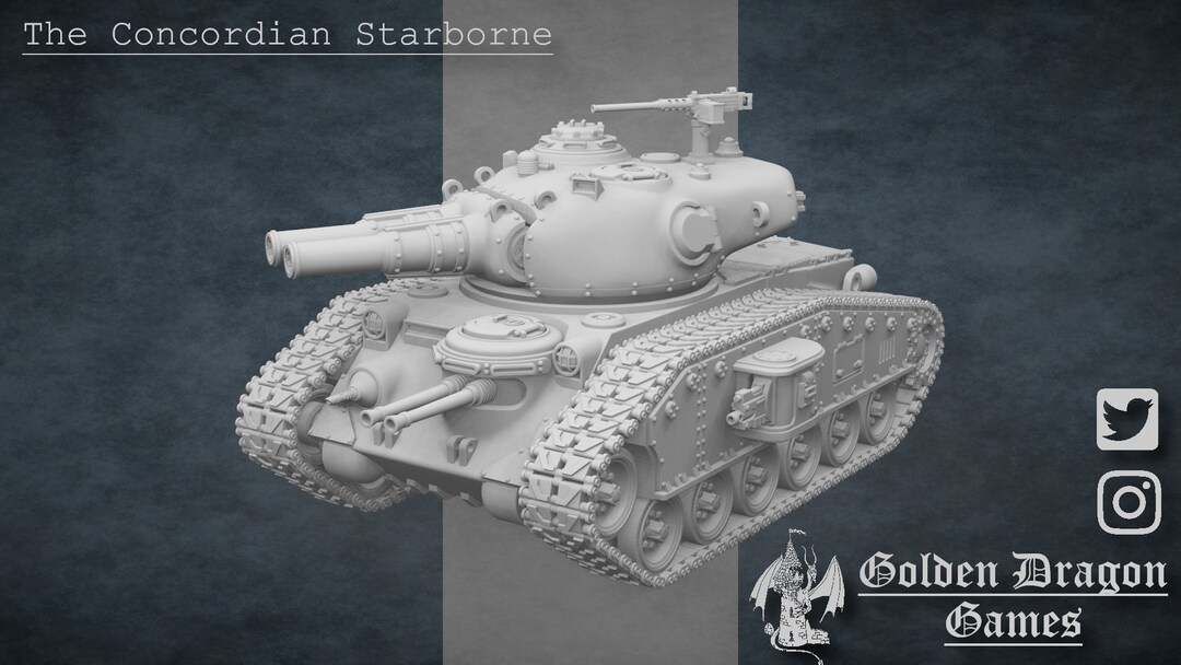Concordian Starborne M68 Timberwolf Heavy Tank Resin Printed Tabletop ...