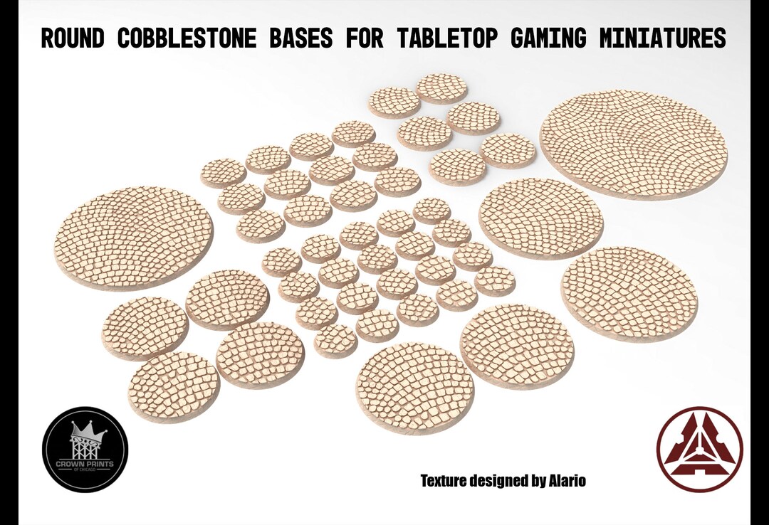 Round Cobblestone Bases Alario Resin Printed Bases for Tabletop Gaming ...
