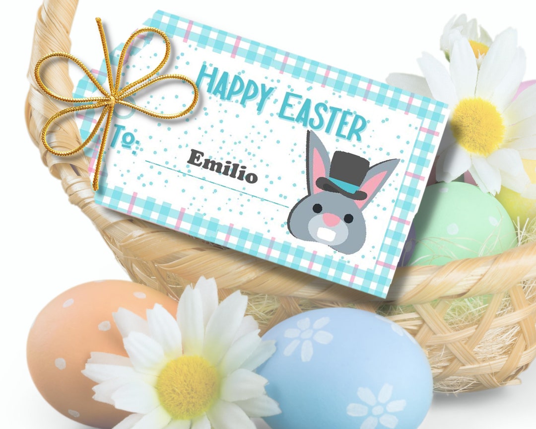 Personalized Easter Tags; Fillable & Downloadable PDF; Easter Basket ...
