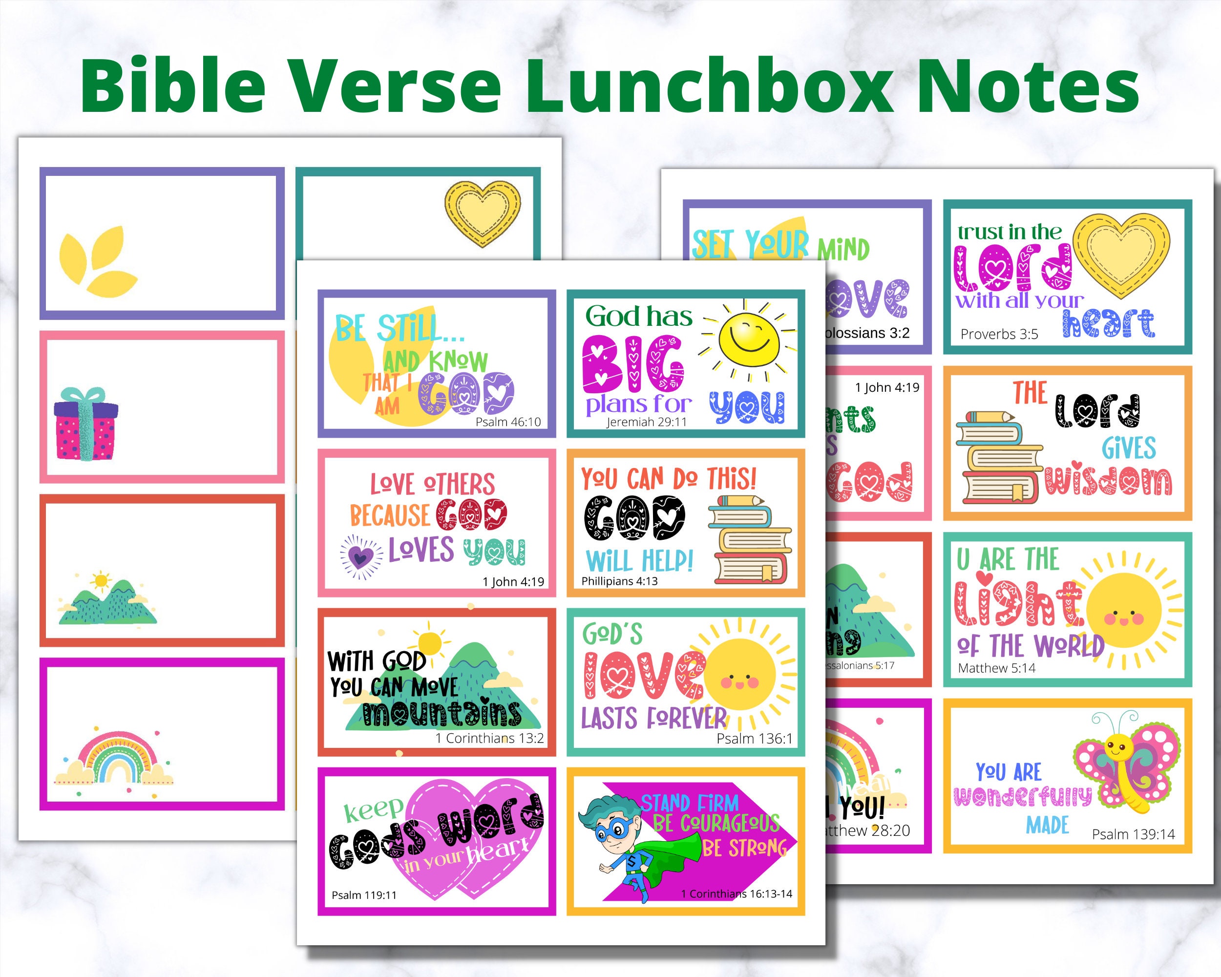 Printable Lunch Box Notes for Kids, Editable PDF for Personal Notes ...