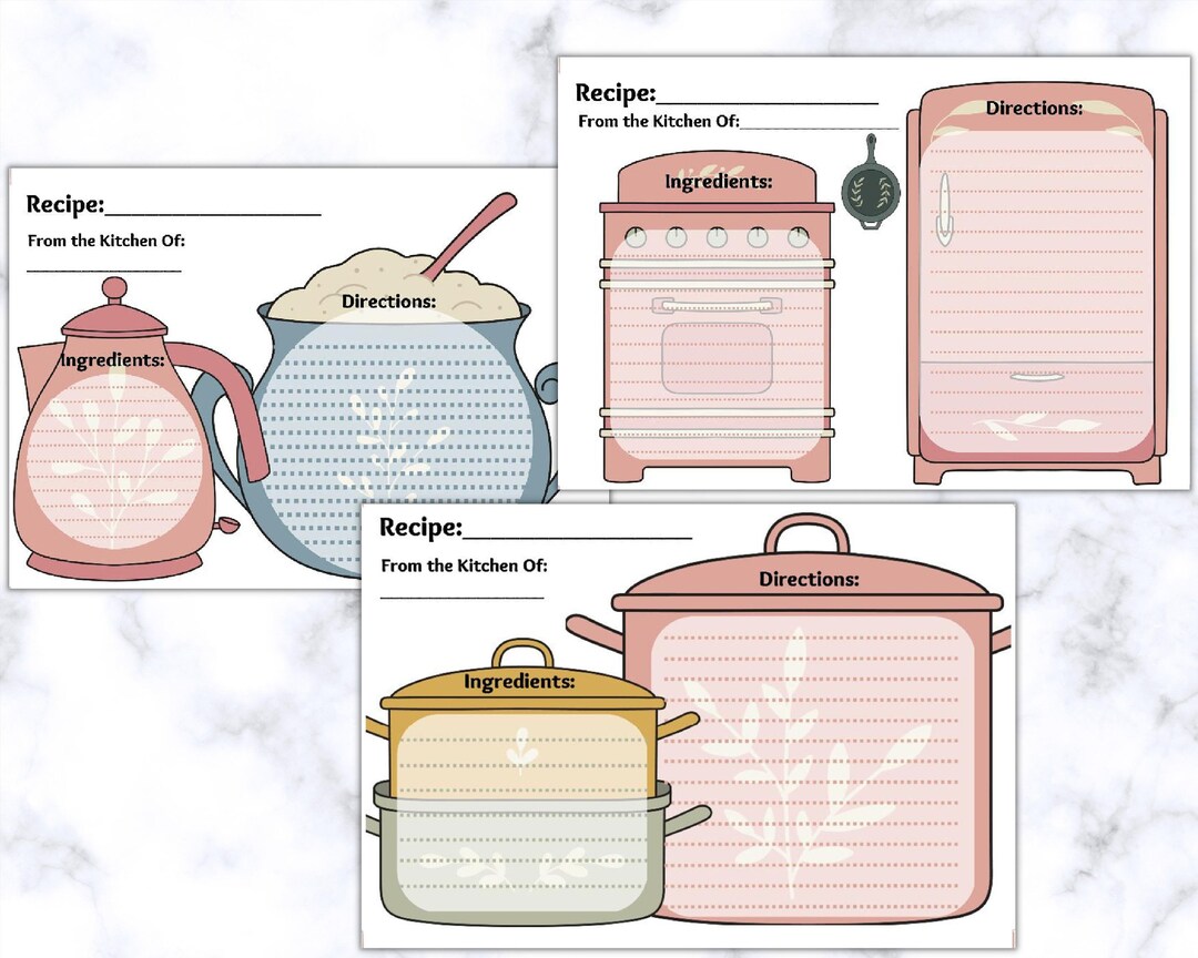 Editable Vintage Inspired Recipe Template - Etsy