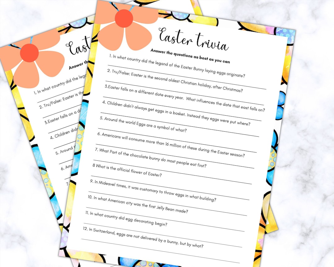 Easter Trivia Game; Download and Play Today - Etsy