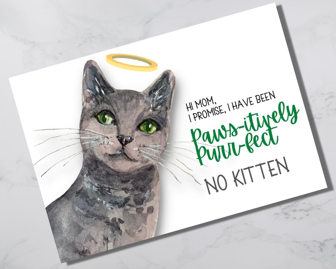 Printable Mother's Day Card With Kitten, Cheeky Card for Mom, 5x7 ...