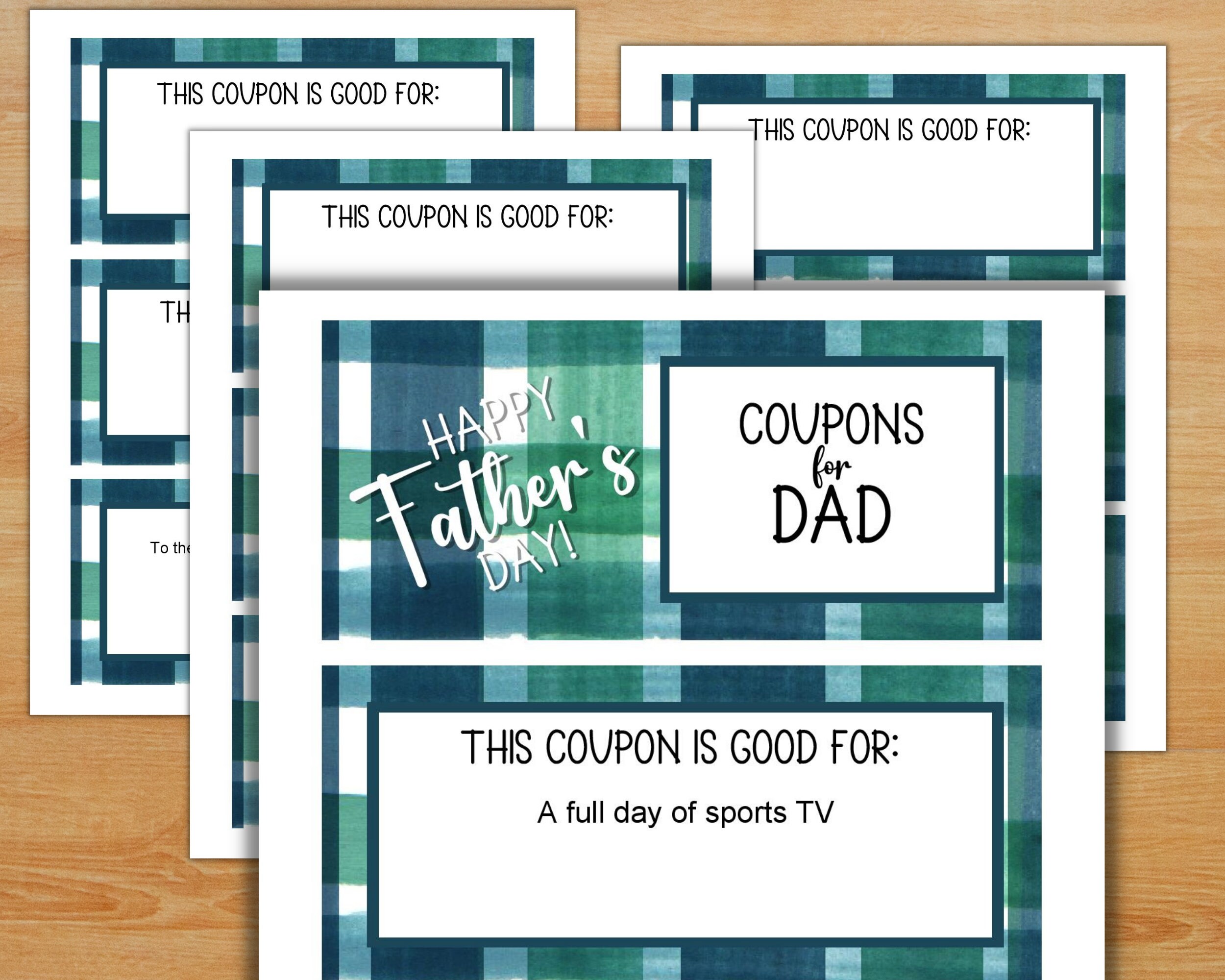 Blank Editable Downloadable Father's Day Coupon Book to Personalize for ...