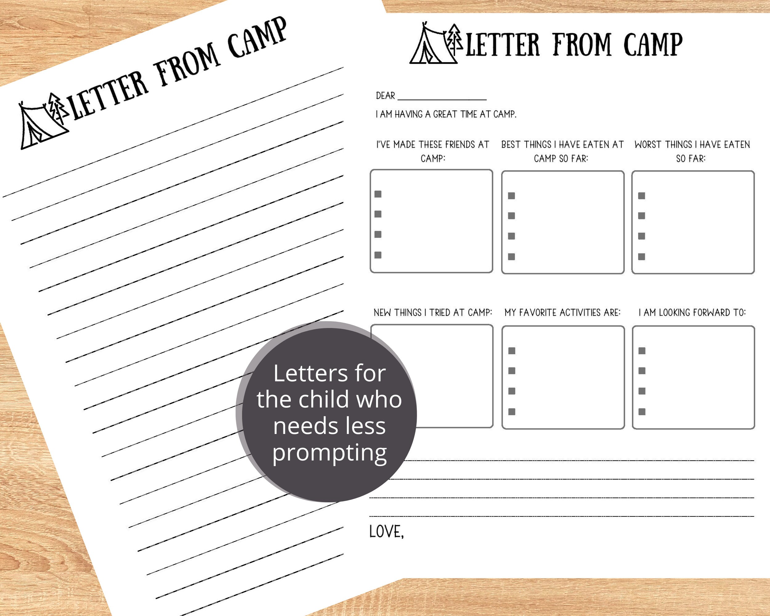 Printable Summer Camp Stationery, Letters From Camp, Fill in the Blank ...