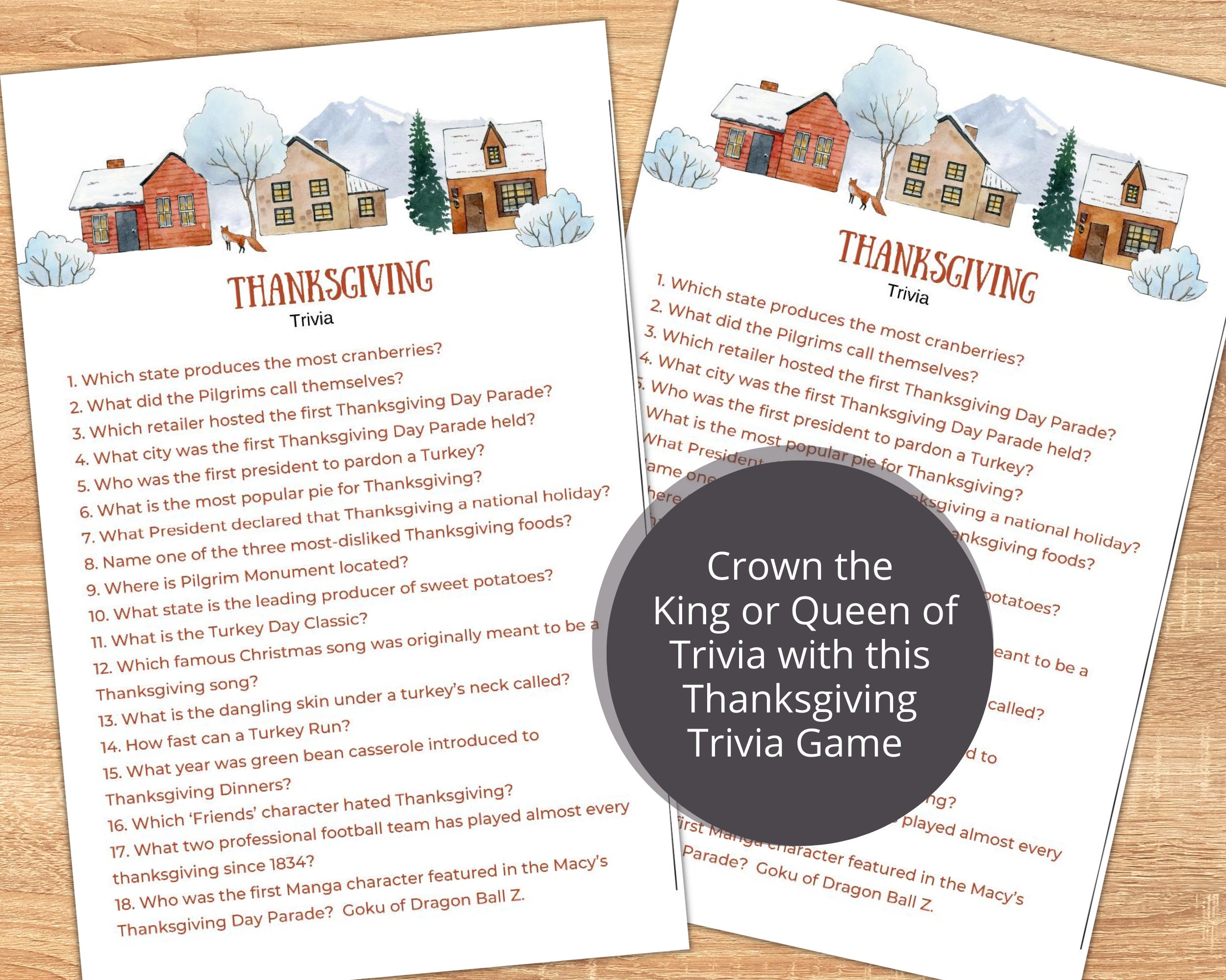 Thanksgiving Game Bundle; This or That; Thanksgiving Trivia; Word ...