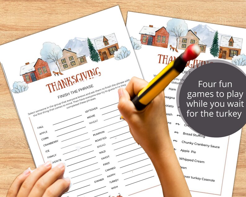 Thanksgiving Game Bundle; This or That; Thanksgiving Trivia; Word ...
